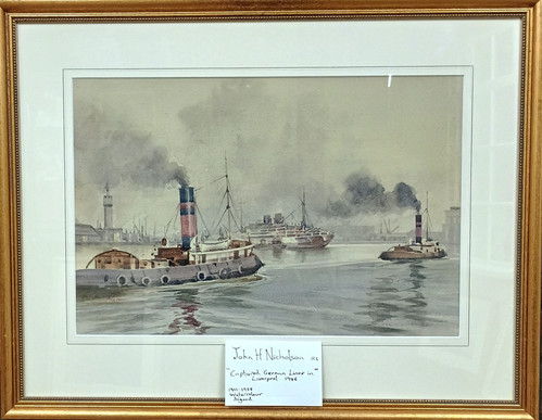 "Captured German Liner Milwaukee In Liverpool" Watercolour By John H ...