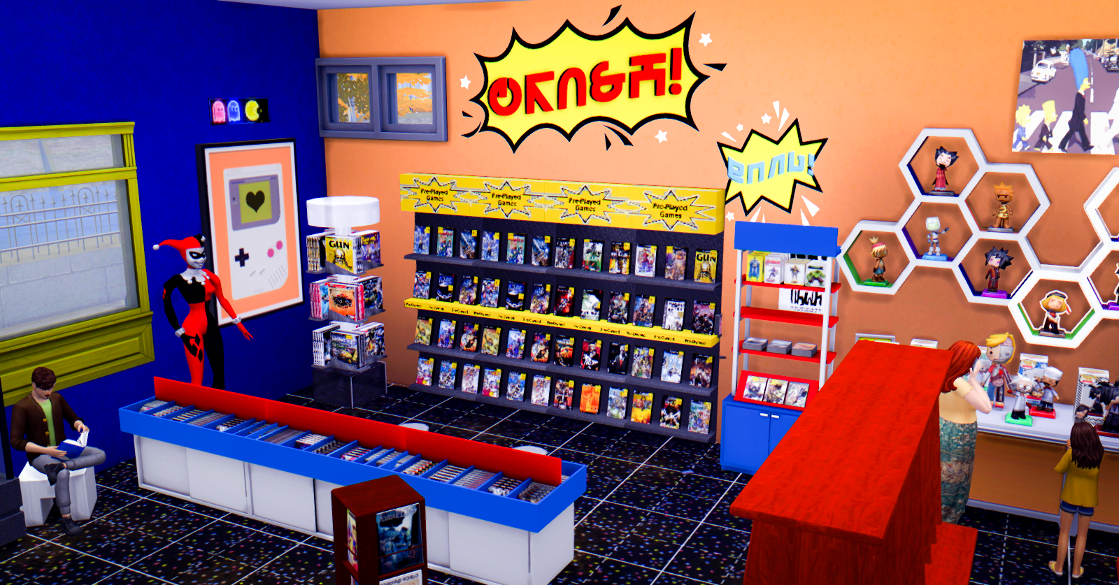 Sims 4 Comic Book Store (CC)