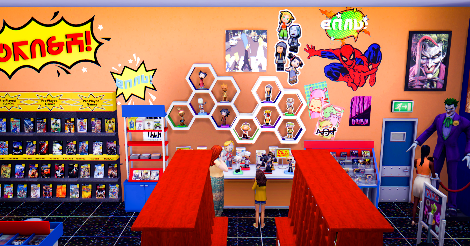 Sims 4 Comic Book Store (CC)