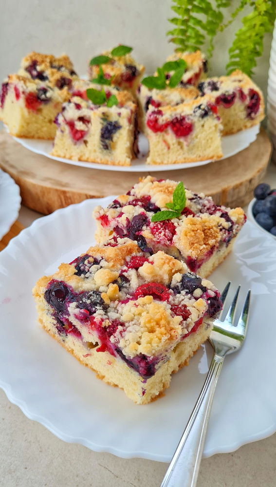 SZYBKIE CIASTO Z OWOCAMI I KRUSZONKĄ, kruszonka, ciasto z owocami ...