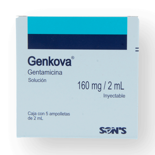 GENTAMICINA 160 MG/ 2 ML INYECTABLE CAJA CON 5 AMP | Misitio