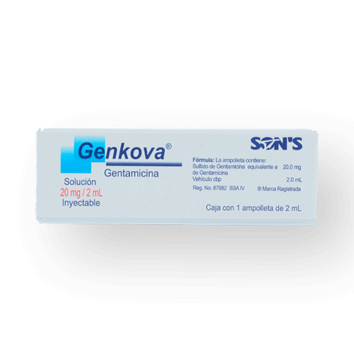 GENTAMICINA 20 MG/ 2 ML INYECTABLE CAJA CON 1 AMP | Misitio