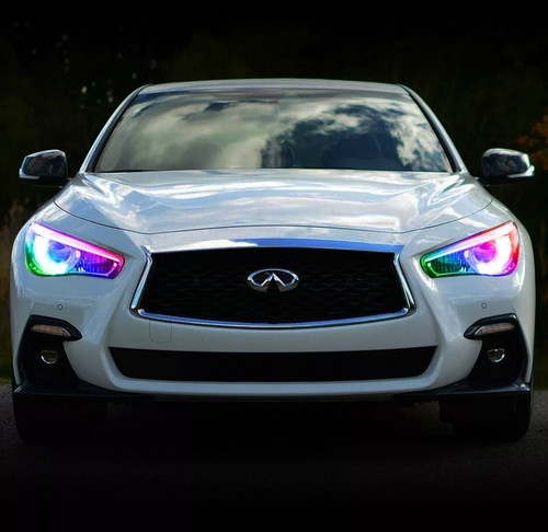 For Infiniti Q50 RGB Headlights Assembly for 14-24 LED changing colors ...