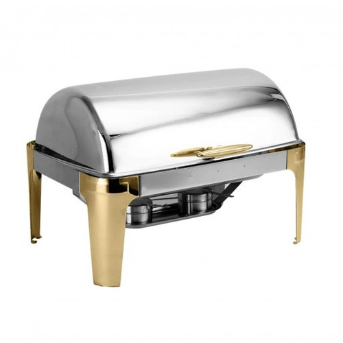 7 qt. Chafer Deluxe Roll Top (Gold Base) | Surdel Party Rental