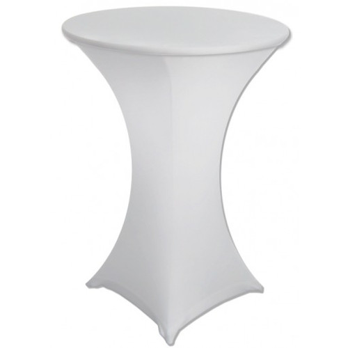 White Spandex Table Cover (Cocktail) | Surdel Party Rental