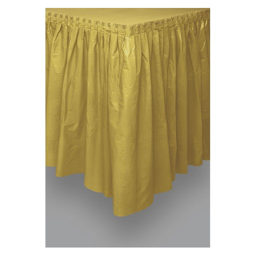 Table Skirting Plastic – Gold | Surdel Party Rental