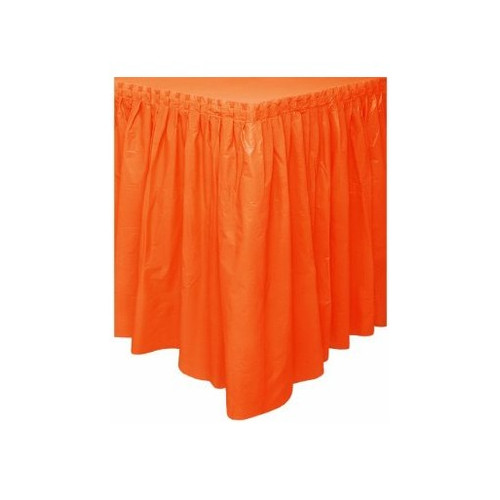 Table Skirting Plastic – Orange | Surdel Party Rental