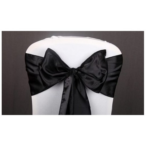 Sash Satin – Black | Surdel Party Rental