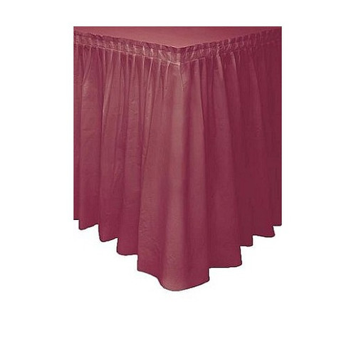 Table Skirting Plastic- Burgundy | Surdel Party Rental