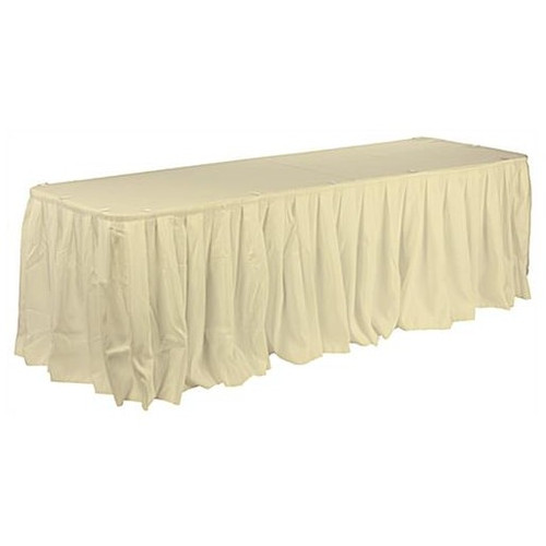 Table Skirting Plastic- Ivory | Surdel Party Rental