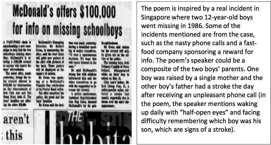 THE 'UNSEEN' SINGAPORE POEM