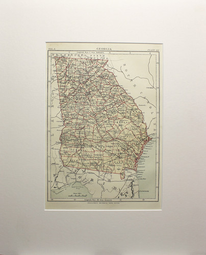 Matted Georgia Map- Encyclopedia Britannica: 9th edition | Great Graphics