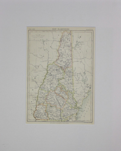Matted New Hampshire Map- Encyclopedia Britannica: 9th edition | Great ...