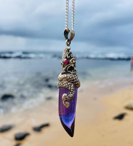 Mystic Purple Dragon Talisman Pendant | Ameera Atlantis