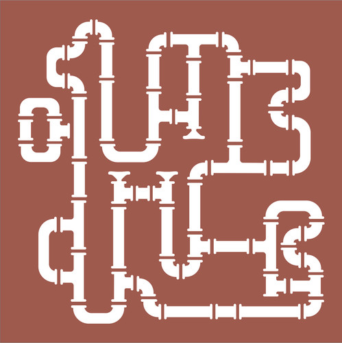 In the Pipeline stencil | Funky Fossil