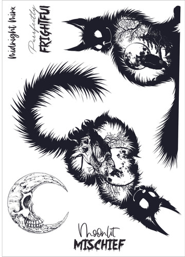 A5 Midnight Minx stamp set by Olga Heldwein | Funky Fossil Designs