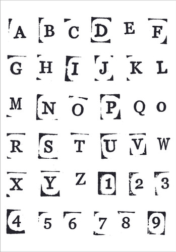A6 Grungy Type stamp set | Funky Fossil