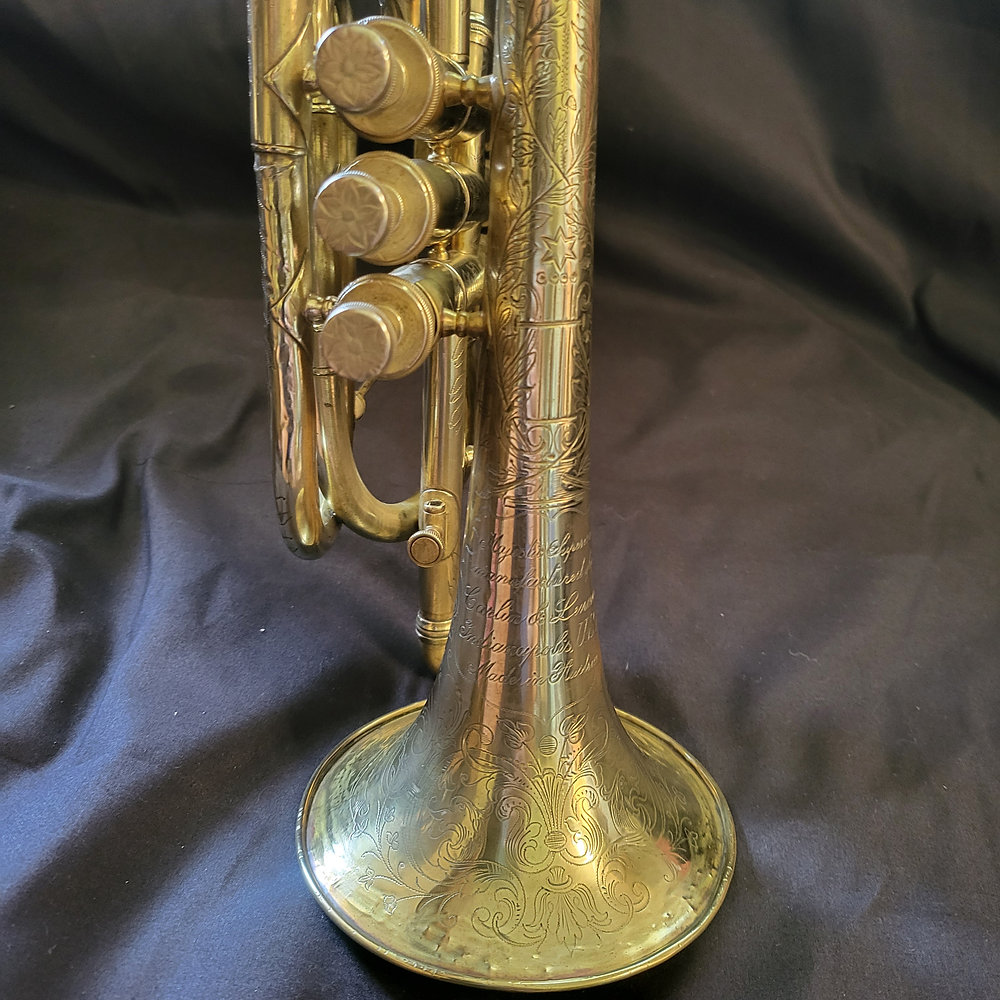 1890s Majestic Superior Gold Plated Shepherds Crook Cornet
