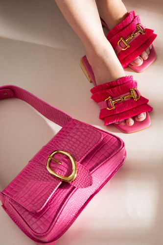 BOLSA LUCIANA - CROCO PINK | RAFAEL THOMAS