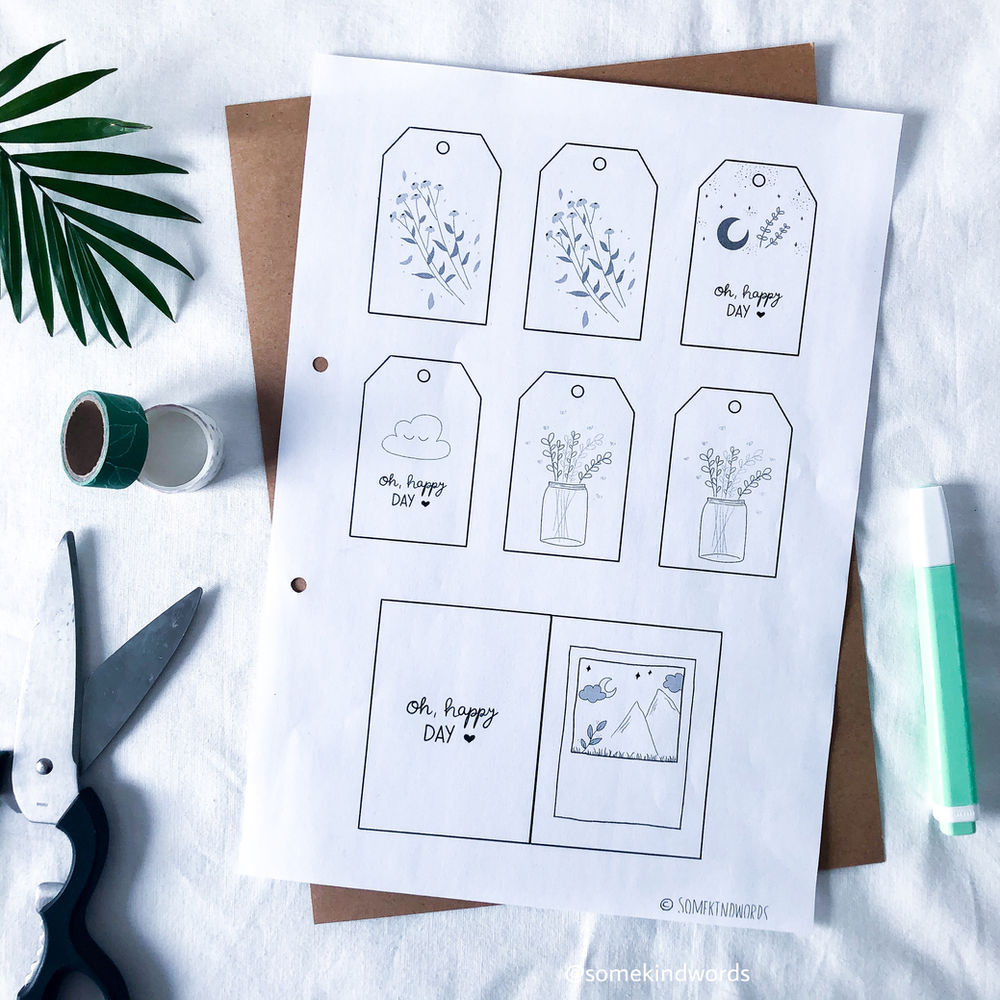 Freebie: Gift tags for printing "aesthetic version"