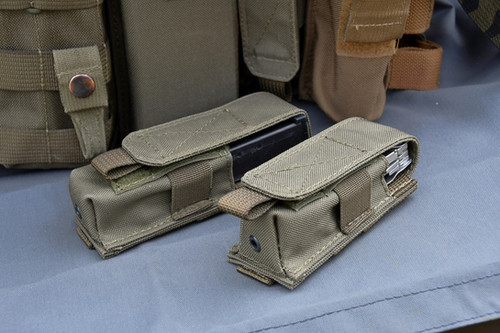 Pistol mag pouch w/ velcro cover - OLIVE | Wombat Tactical