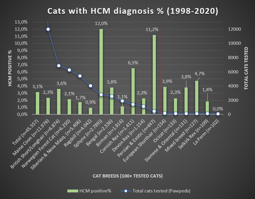 HCM development analyzed per cat breed (part 1)