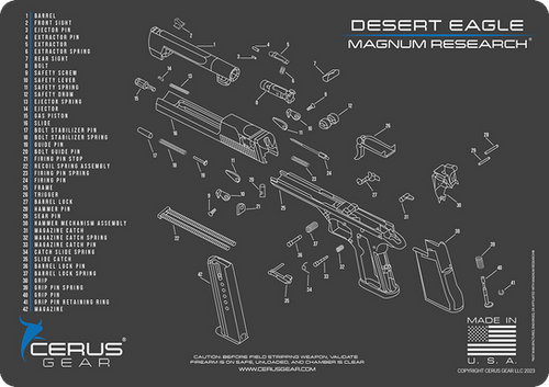 DESERT EAGLE SCHEMATIC HANDGUN MAT | Let's go Tactical