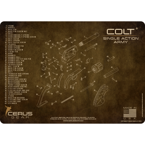 COLT® SINGLE ACTION ARMY REVOLVER SCHEMATIC PROMAT | Let's go Tactical