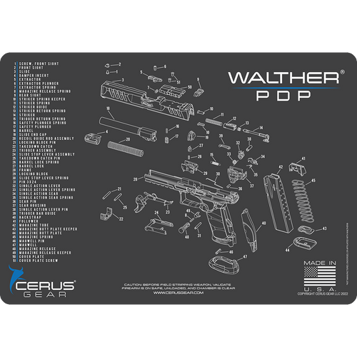 WALTHER® PDP® SCHEMATIC HANDGUN MAT | Let's go Tactical