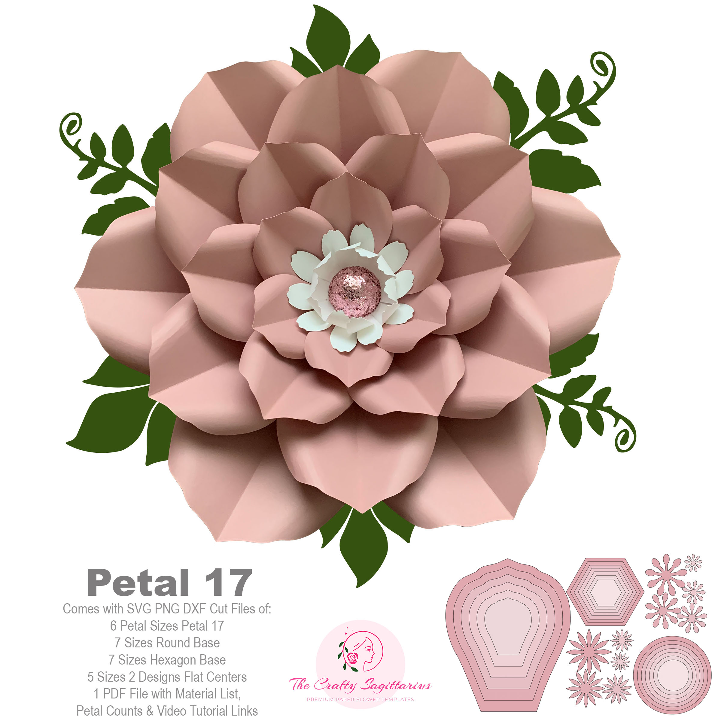 Paper Origami Simple 6 petal paper flowers for backdrop SVG Paper ...