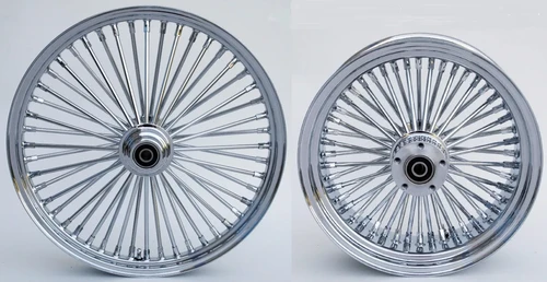 FAT SPOKE 21" & 16" CHROME WHEEL SET HARLEY SPORTSTER / DYNA | Crowe's MC