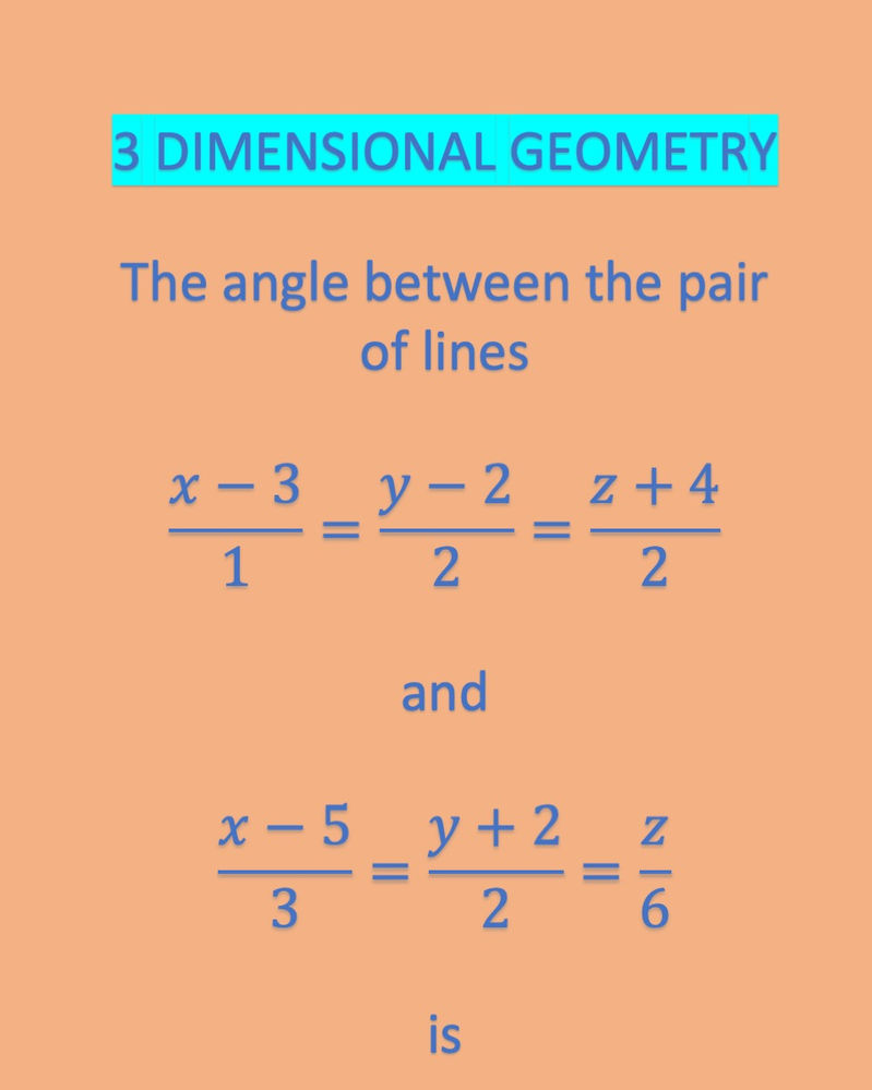 3 Dimensional Geometry/ Problem