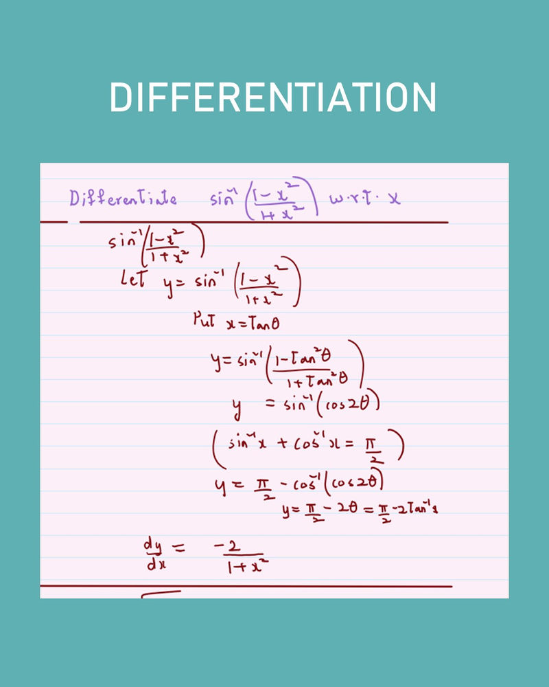 DIFFERENTIATION OF INVERSE TRIGONOMETRIC FUNCTIONS