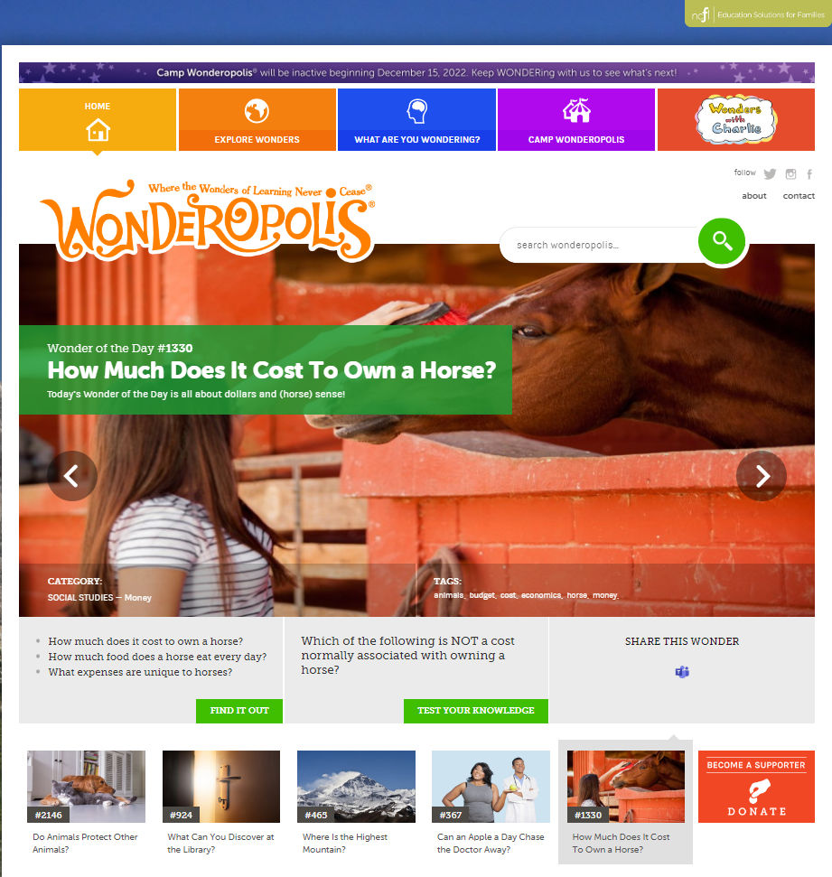 Wonderopolis | Nature's Materials