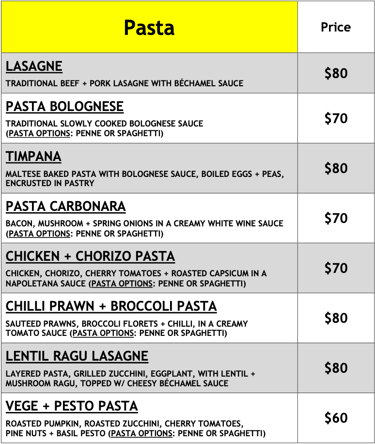 BUFFET MENU | Montebellocatering