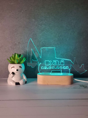 Digger Personalised LED Lights | Little Treasures and Keepsakes
