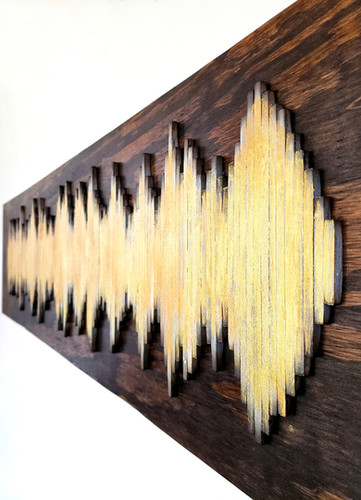 Gold Soundwave on Dark Backing Board | Harris Handcrafted