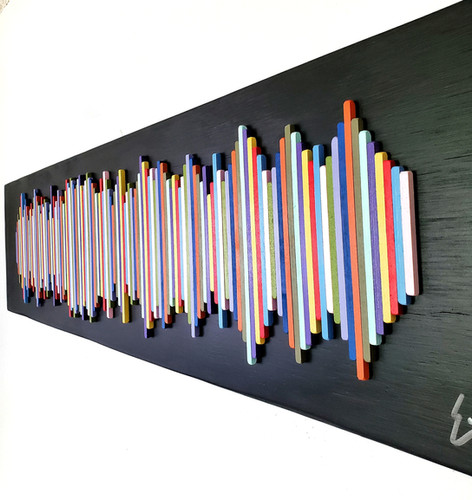 Vibrant Multi-Colored Soundwave Art | Harris Handcrafted
