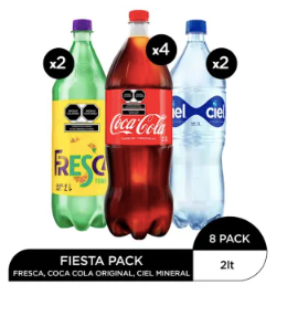 Refresco Coca Cola Fiesta Pack Surtidos 8 pzas de 2 l | My Site