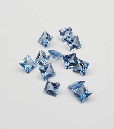 Lab Spinel - Medium Blue Princess Cut | Metal Clay World