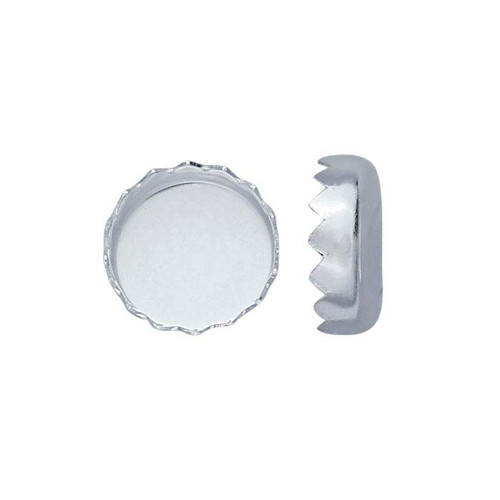 .999 Silver 8mm Round Serrated Bezel Cup | Metal Clay World