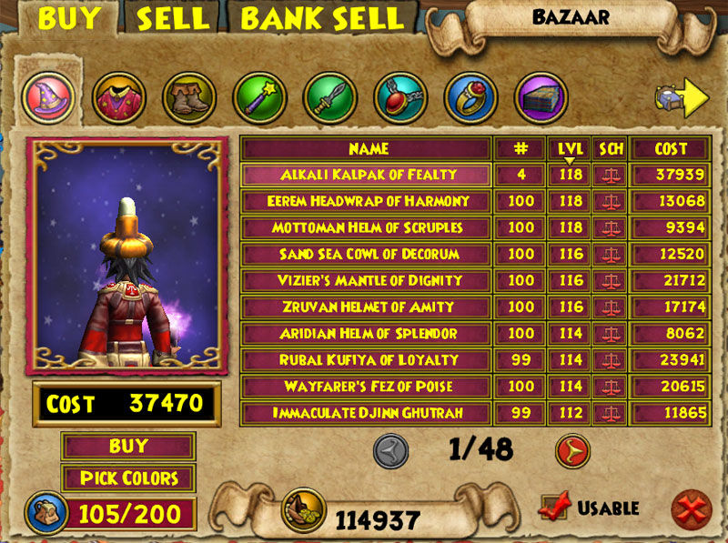 The Wizard101 Bazaar