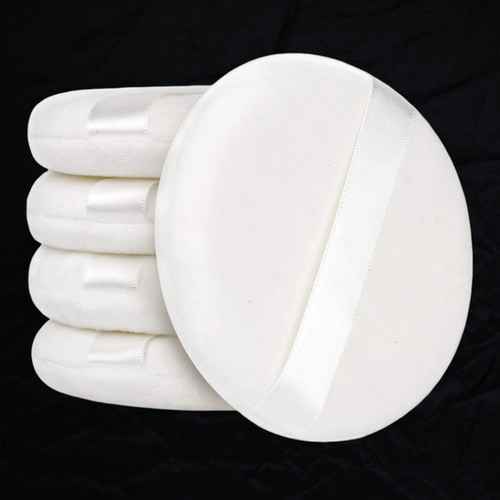 White velour powder puff large | Sole Wig Works