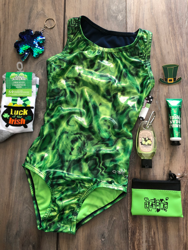 Lucky Green Swirl Leotard or Box Set | buckeyeboutiquebox