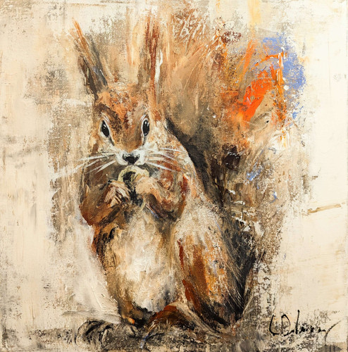 Robert the Squirrel. 20x20 | Laurence DelaunayART