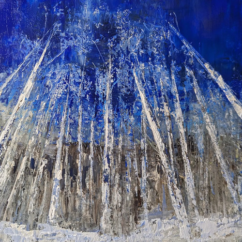 Caribou After Storm. 12x12 | Laurence DelaunayART