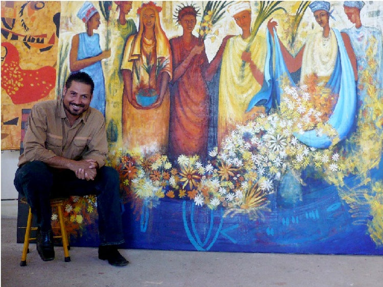 El pintor Tomás Pineda presenta su obra en el Palau Robert, Barcelona