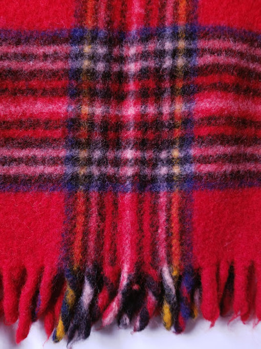 Faribo Red Plaid Wool Blanket Throw | chickadeevintage