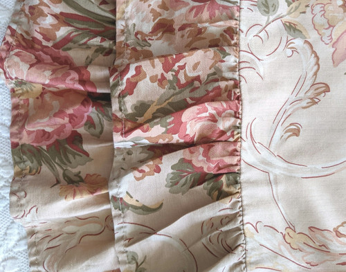 Ralph Lauren Guinevere King Sham Ruffles! Cotton Sateen | chickadeevintage