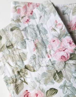 Laura Ashley Cottage Rose Valance Lined Floral 84x18in | chickadeevintage